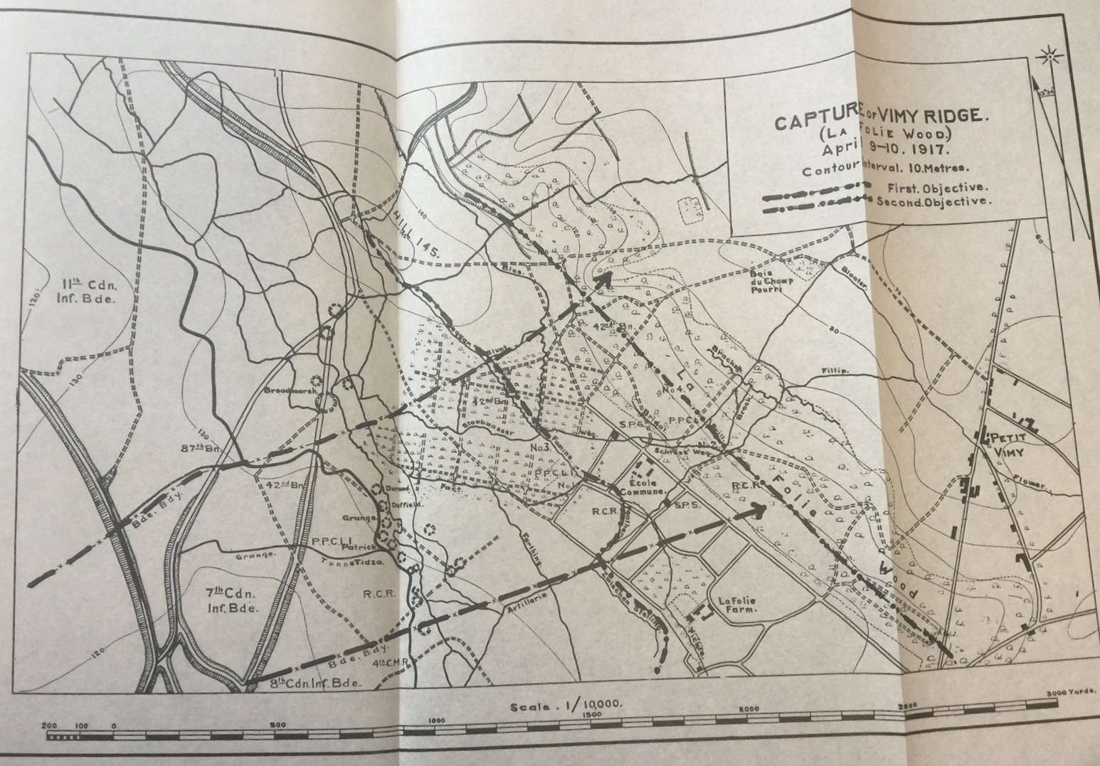 Vimy Ridge Trench Map for 7th Brigade Assault on April 9, 1917 – Doing ...